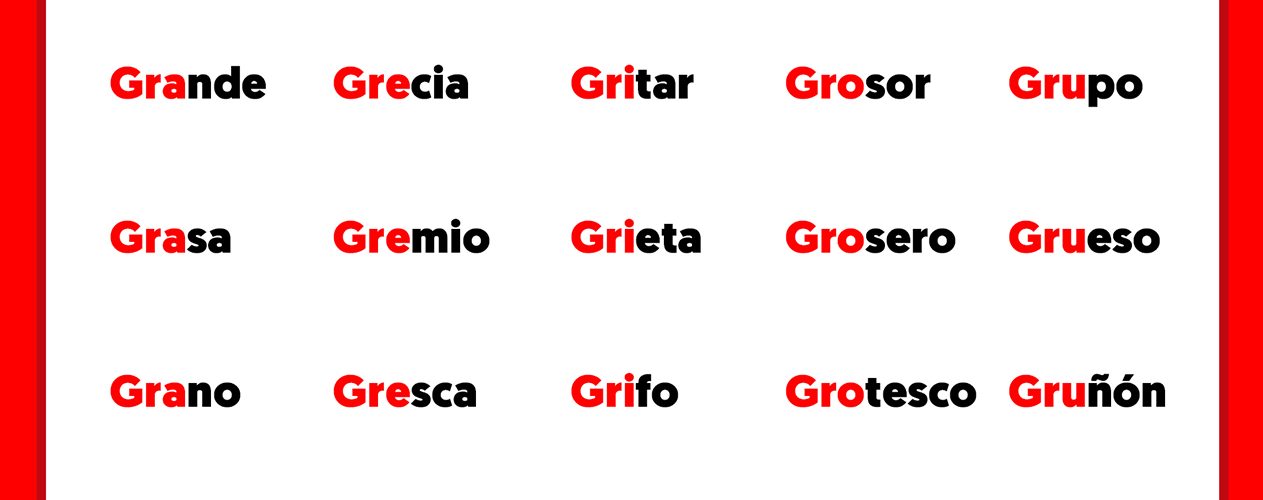 Descubre 20 palabras con 'gra, gre, gri, gro, gru': ¡Expande tu ...